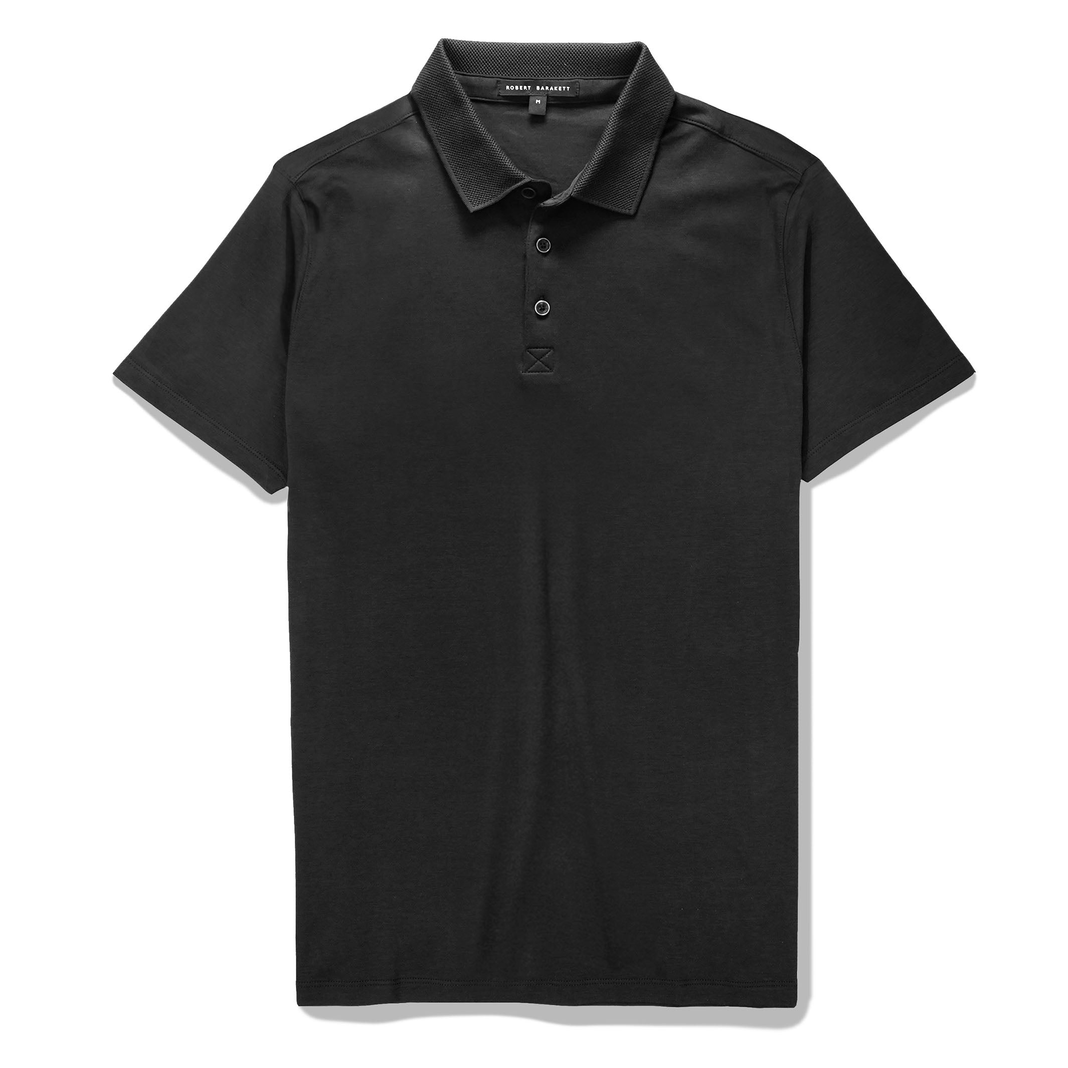 Men's 100% Pima Cotton Polo Shirt in Black from Robert Barakett